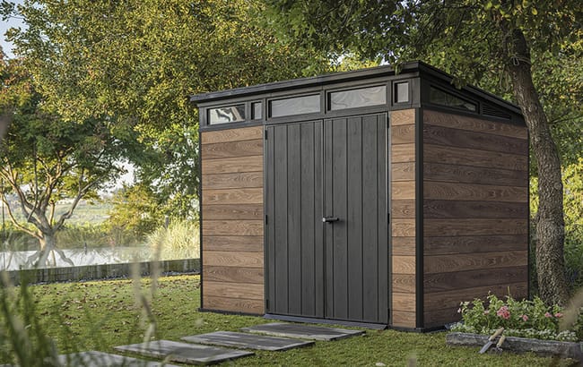 Signature Walnut Brown Storage Shed - 9x7 Shed - Keter US