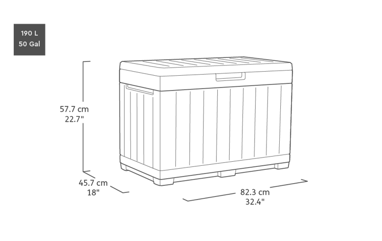 Brown Kentwood 50 Gallon Storage Deck Box - Keter US