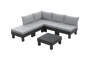 Elements 5 Seater Corner Modular Lounge Set - Graphite