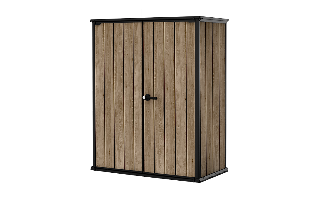 Keter Signature High Store Storage Cabinet - Ashwood Brown - Keter UK